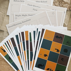 240 Minimalist Daily Routine Cards + 10 Charts Mega Pack | Montessori ...