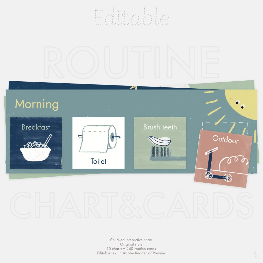 240 Editable Toddler Schedule Cards + 10 Charts | Montessori Routine ...