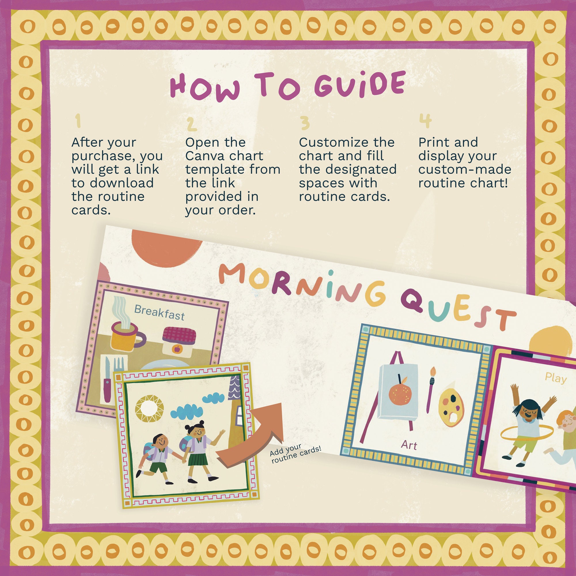 350 Canva Maximalist Kids Routine Cards 10 Charts Toddler Visual ...