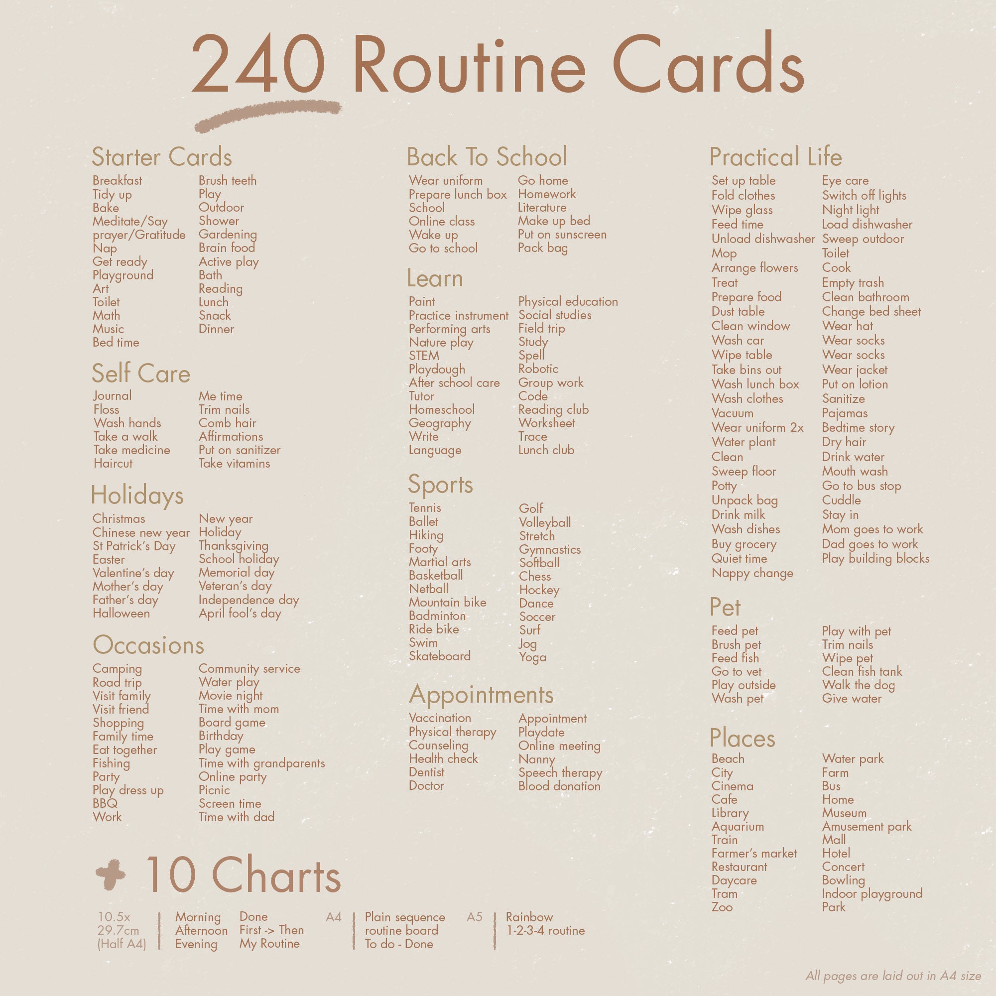 240 Editable Boho Kids Routine Cards 10 Charts Mega Pack - Etsy Australia
