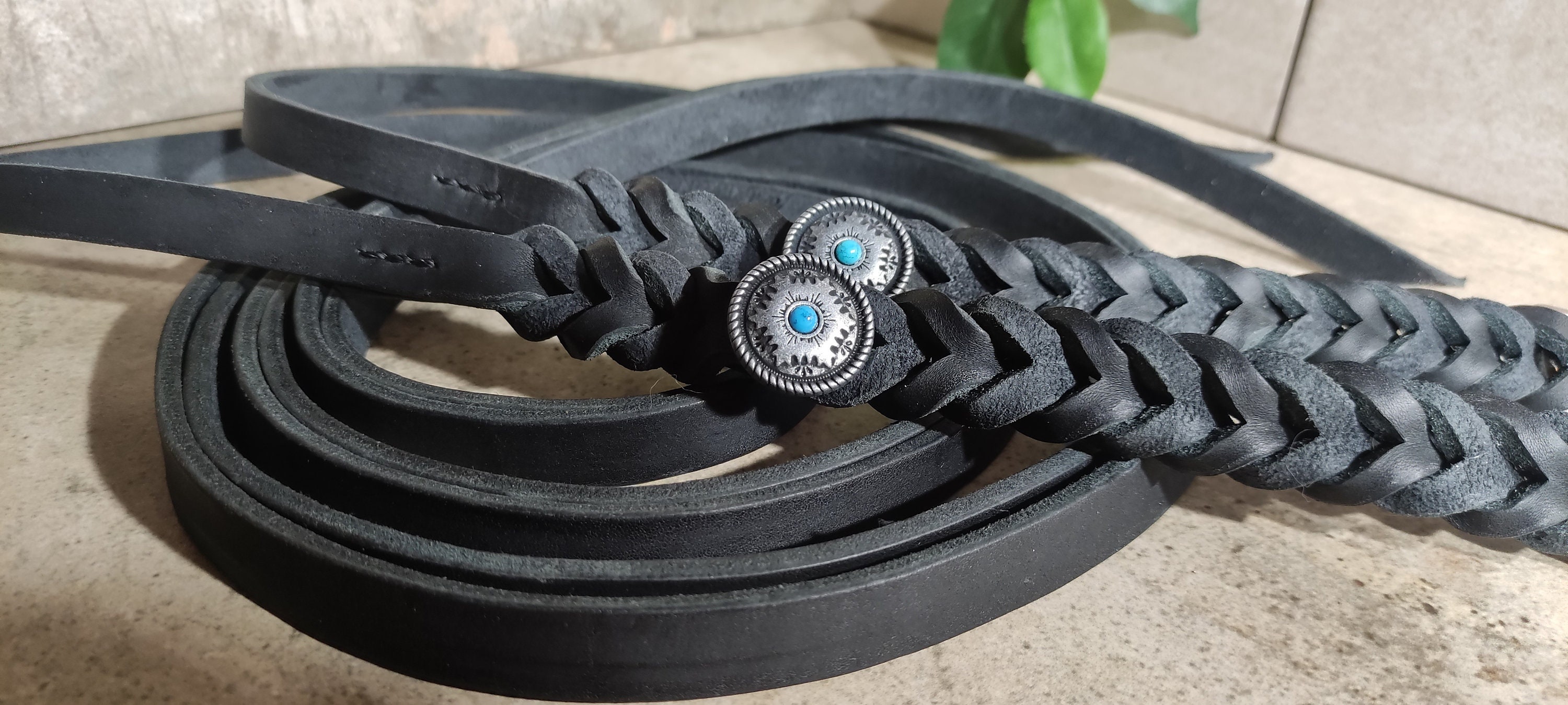 Handmade Leather Reins Open Reins With Conchos and Braiding BUY NOW - Etsy