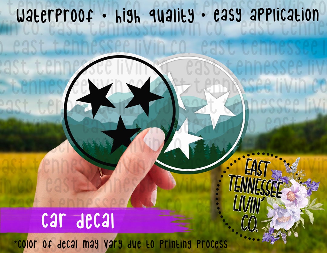 3.5” Mountain Tristar Car Decal | Black and White Stars - Etsy