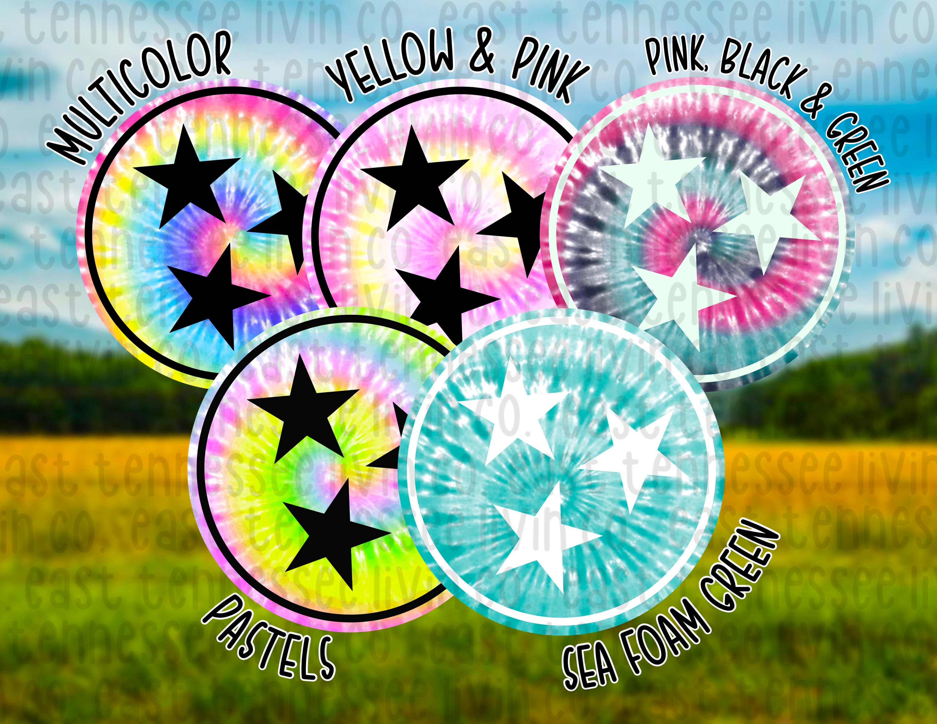 3.5 Tie Dye Tristar Decals - Etsy