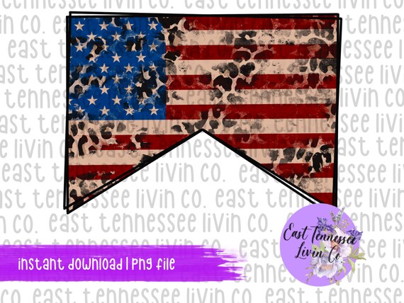 American Flag Cheetah Western Blank PNG Download - Etsy