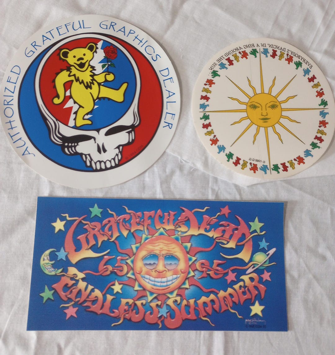 Vintage Grateful Dead Stickers Set of Three 1988 1994 1995 Original ...