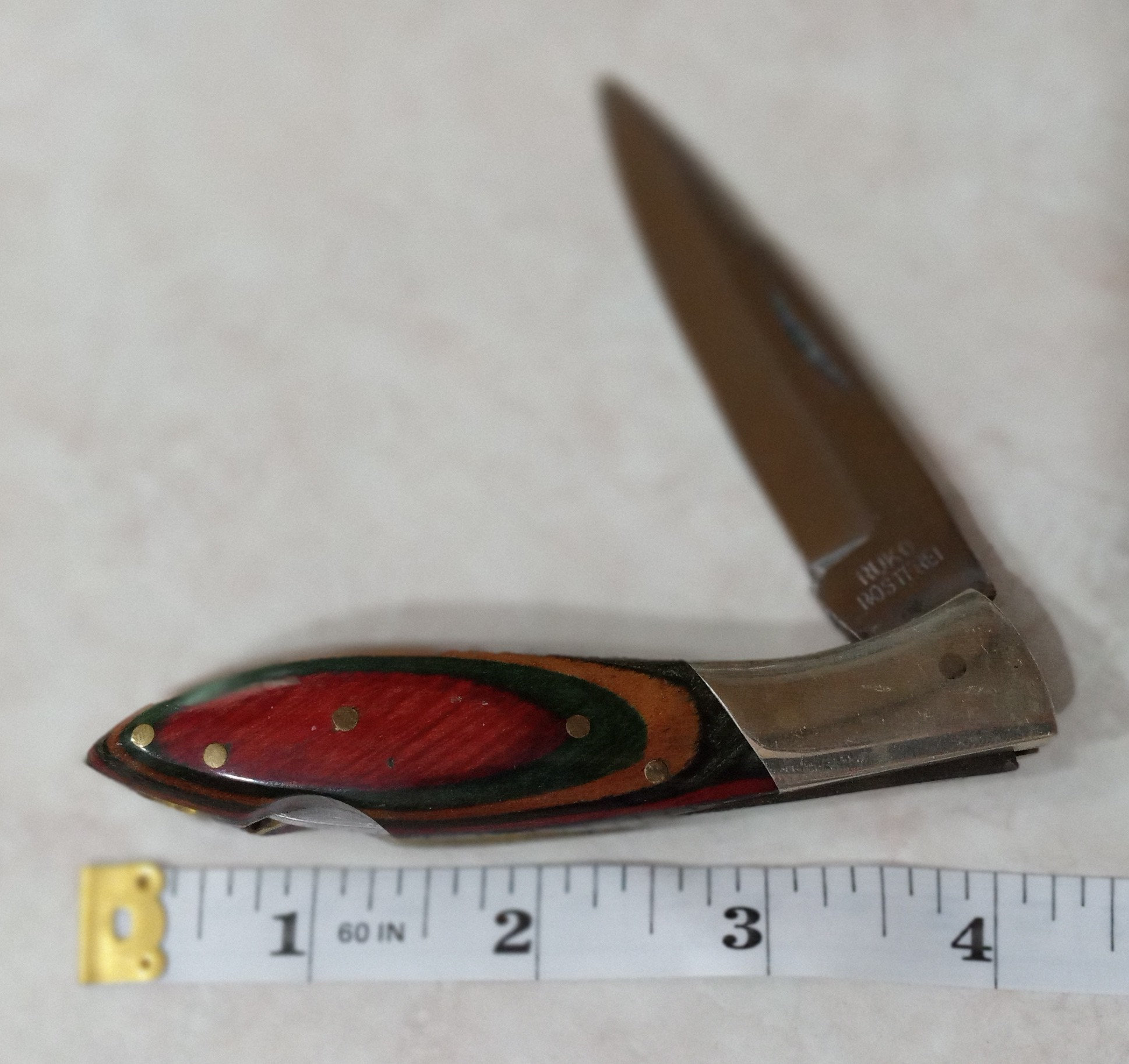Pocket Knife With Laminated Wood Handle by Ruko Rostferi Vintage 1980's ...