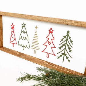 Cute Christmas Tree Sign Modern Christmas Sign Christmas Tree Wood Sign ...