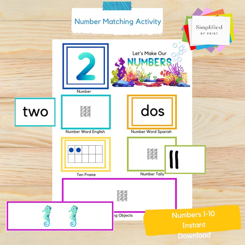 Números del 1 al 10, actividad preescolar, sentido numérico ...