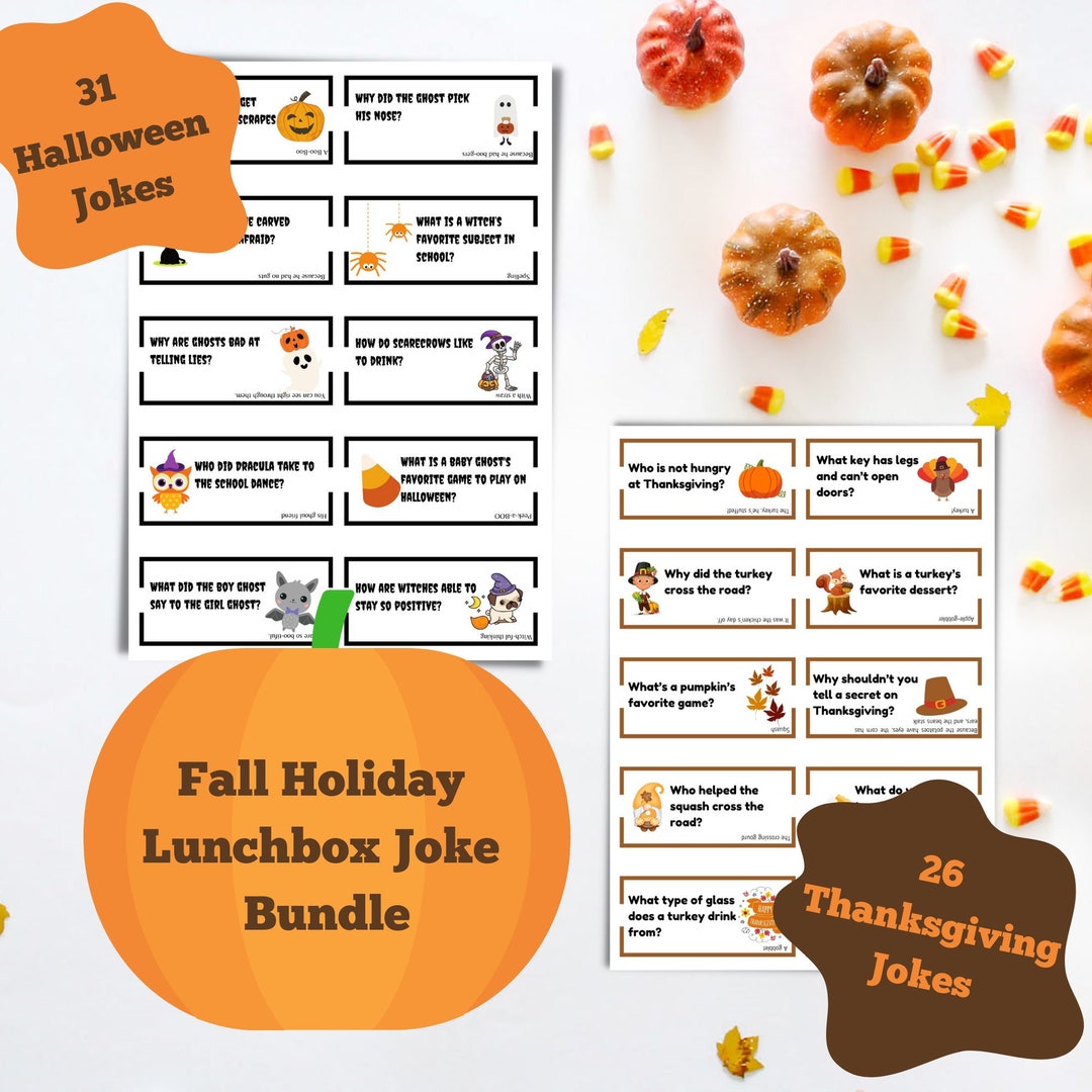 Fall Holiday Kids Lunchbox Joke Bundle - Etsy