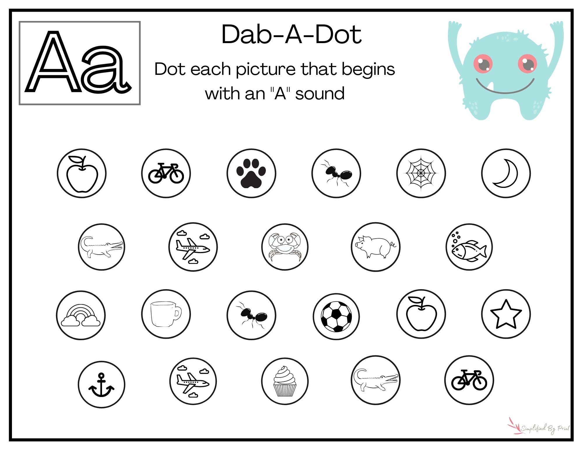 Dab It Letter Sound Activity, Phonics, Worksheet for Preschool and ...