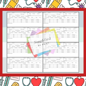 CNA Patient Report Sheet: 6 or 8 Patients (digital Download) - Etsy