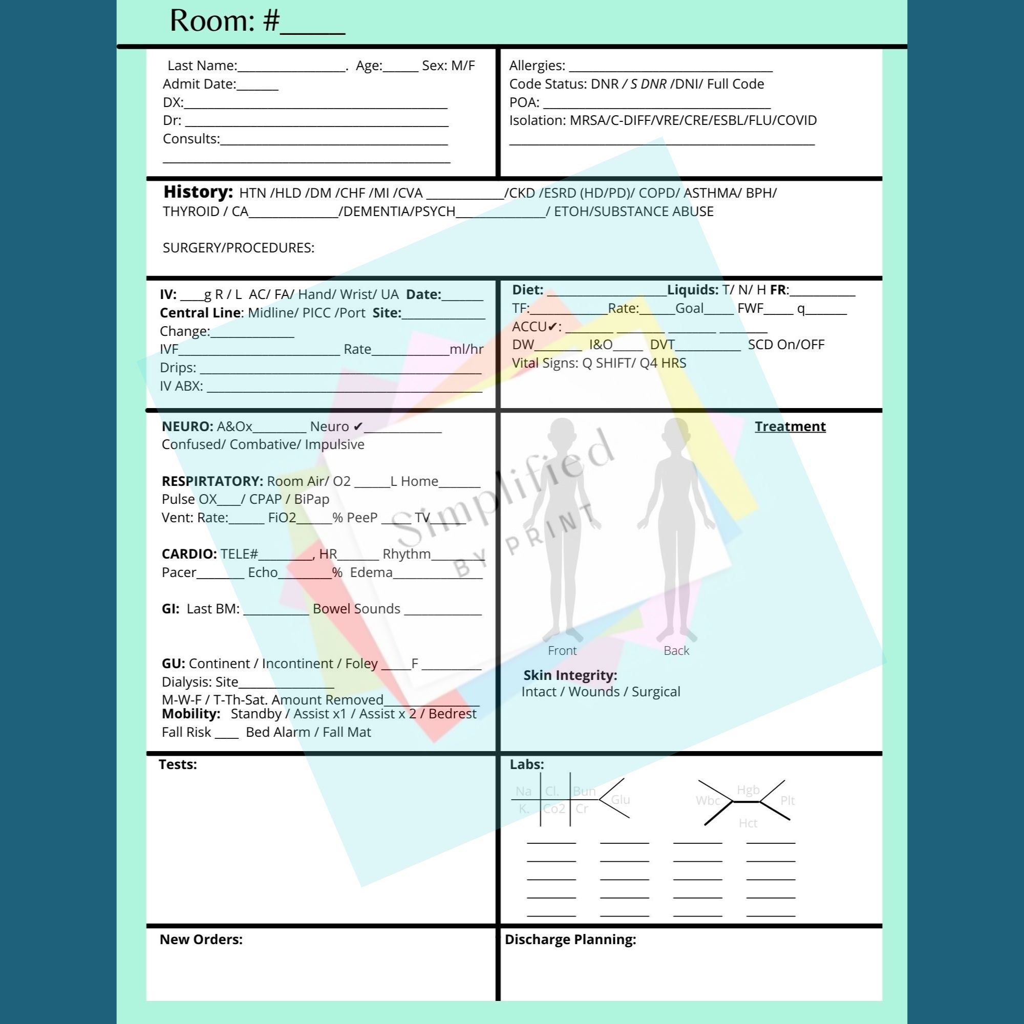 Nursing SBAR Bedside Report Sheet - Etsy UK