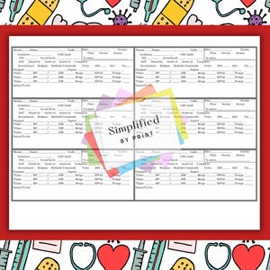 CNA Patient Report Sheet: 6 or 8 Patients (digital Download) - Etsy