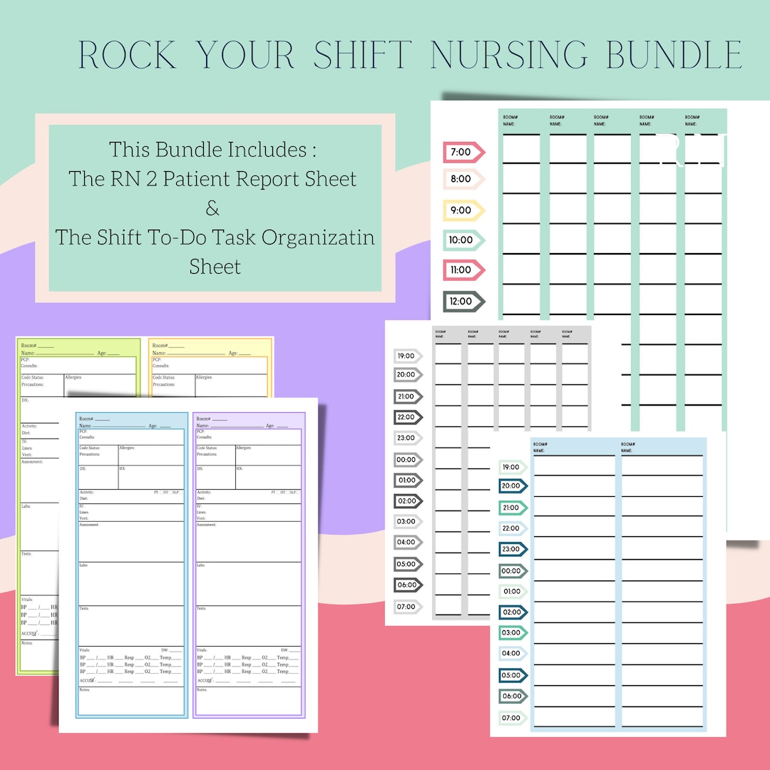 Nursing Shift Bundle, Nursing Report Sheet, Nursing SBAR, Nursing Shift ...