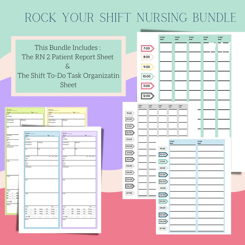 Nursing Shift Bundle Nursing Report Sheet Nursing SBAR - Etsy