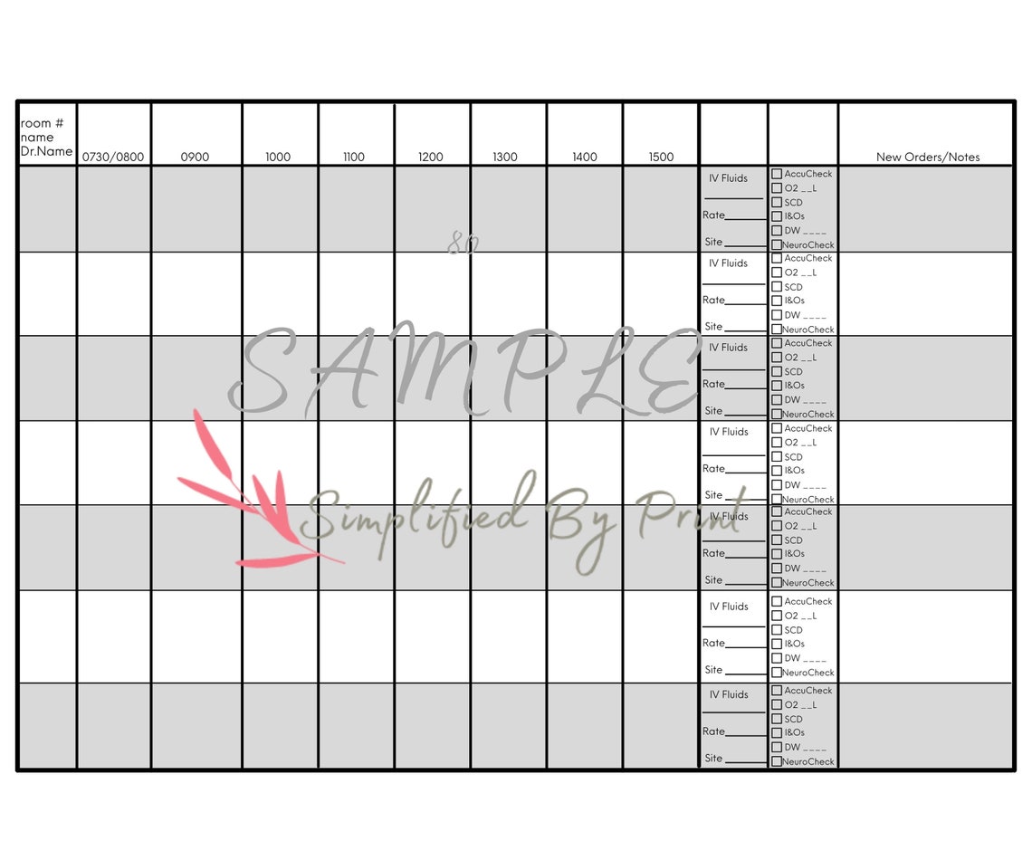 Patient Medication and Task Organization Schedule for Nurses - Etsy