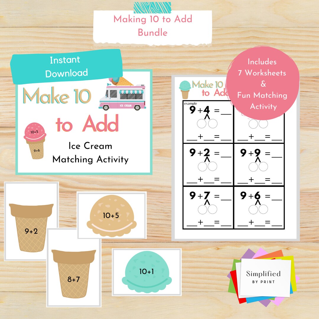 First Grade Math, Make 10 to Add, Adding 9, Adding 8, Adding 7 ...