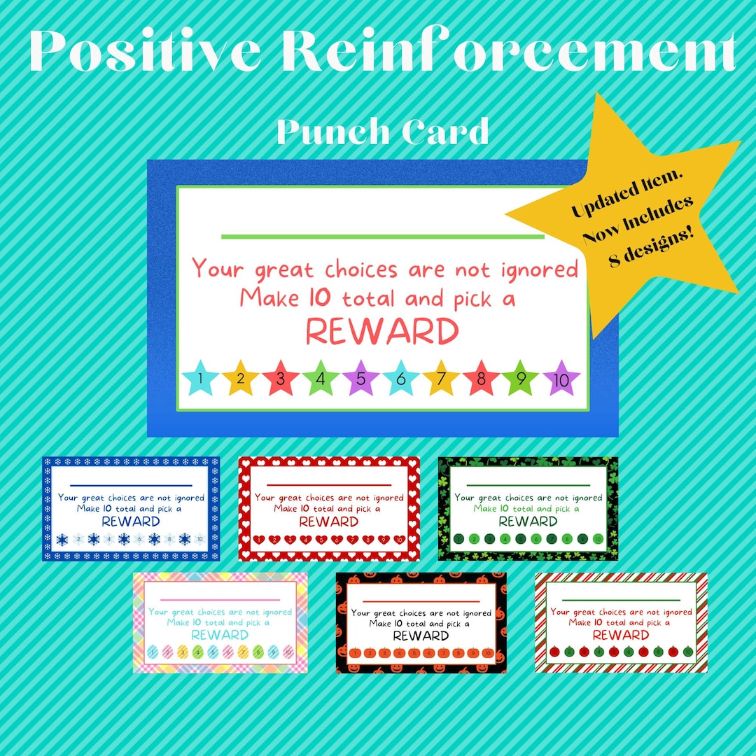 Children's Positive Reinforcement Reward Punch Card - Etsy