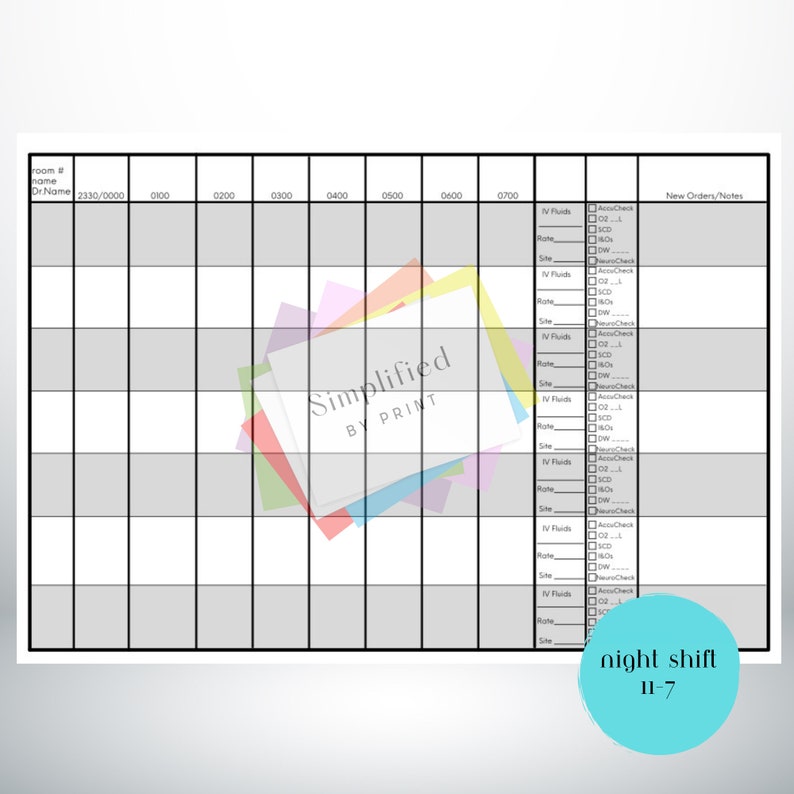 Patient Medication and Task Organization Schedule for Nurses - Etsy