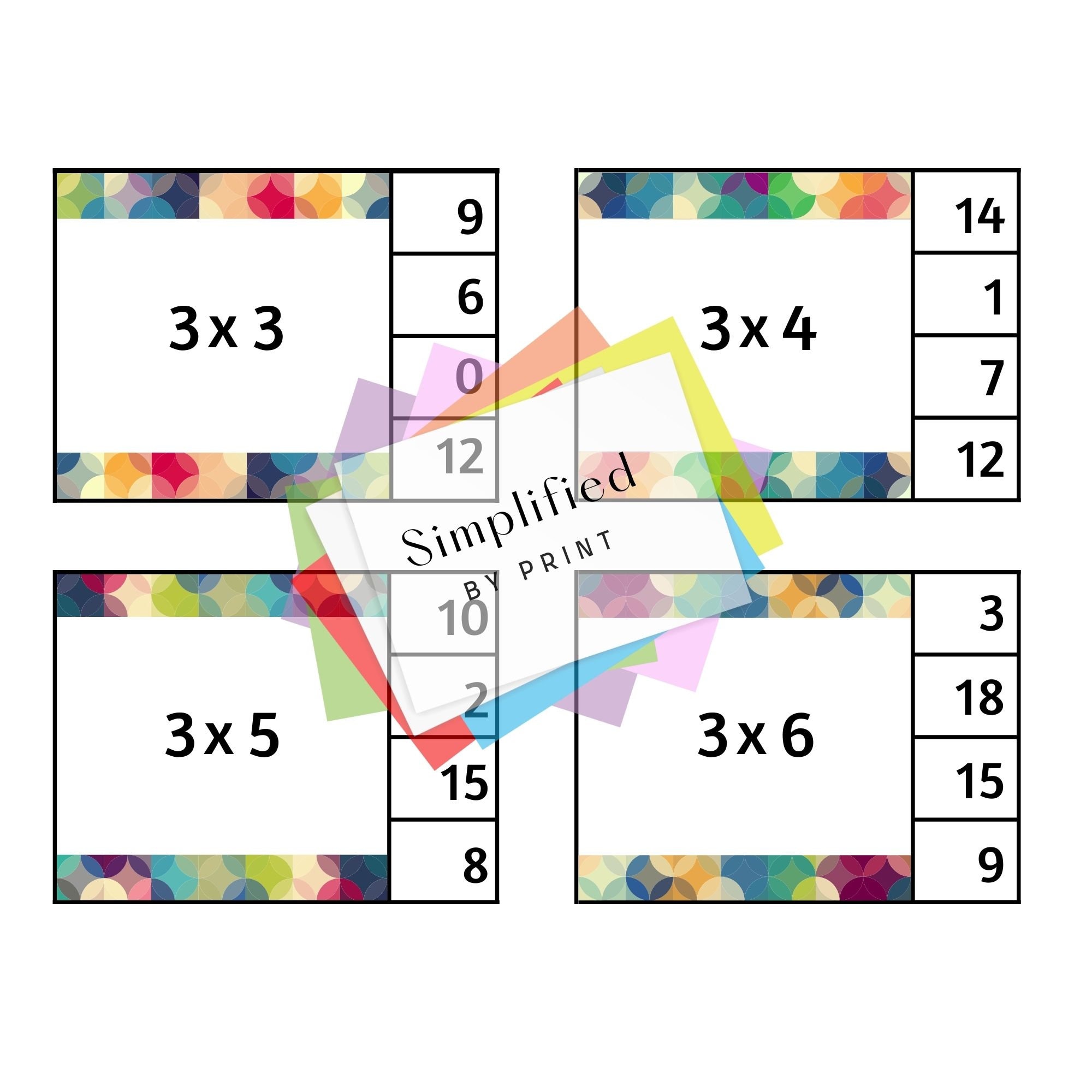 Multiplication Math Clip Cards / Flash Cards/ Multiplication Activities ...