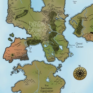 Digital Map of Erilea, Throne of Glass Art, Printable Wall Decor, 16x20 ...