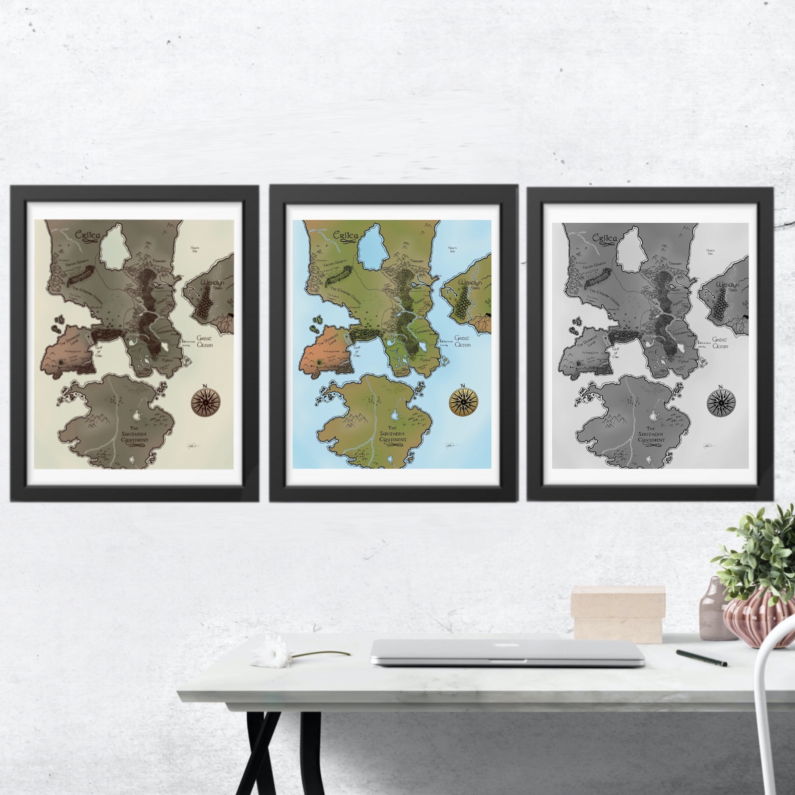 Digital Map of Erilea, Throne of Glass Art, Printable Wall Decor, 16x20 ...