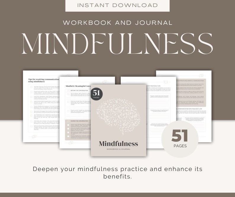 Mindfulness Workbook and Journal | Digital Download - Etsy