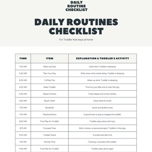 Toddler Daily Routine Checklist Instant Download Digital File Ready to ...