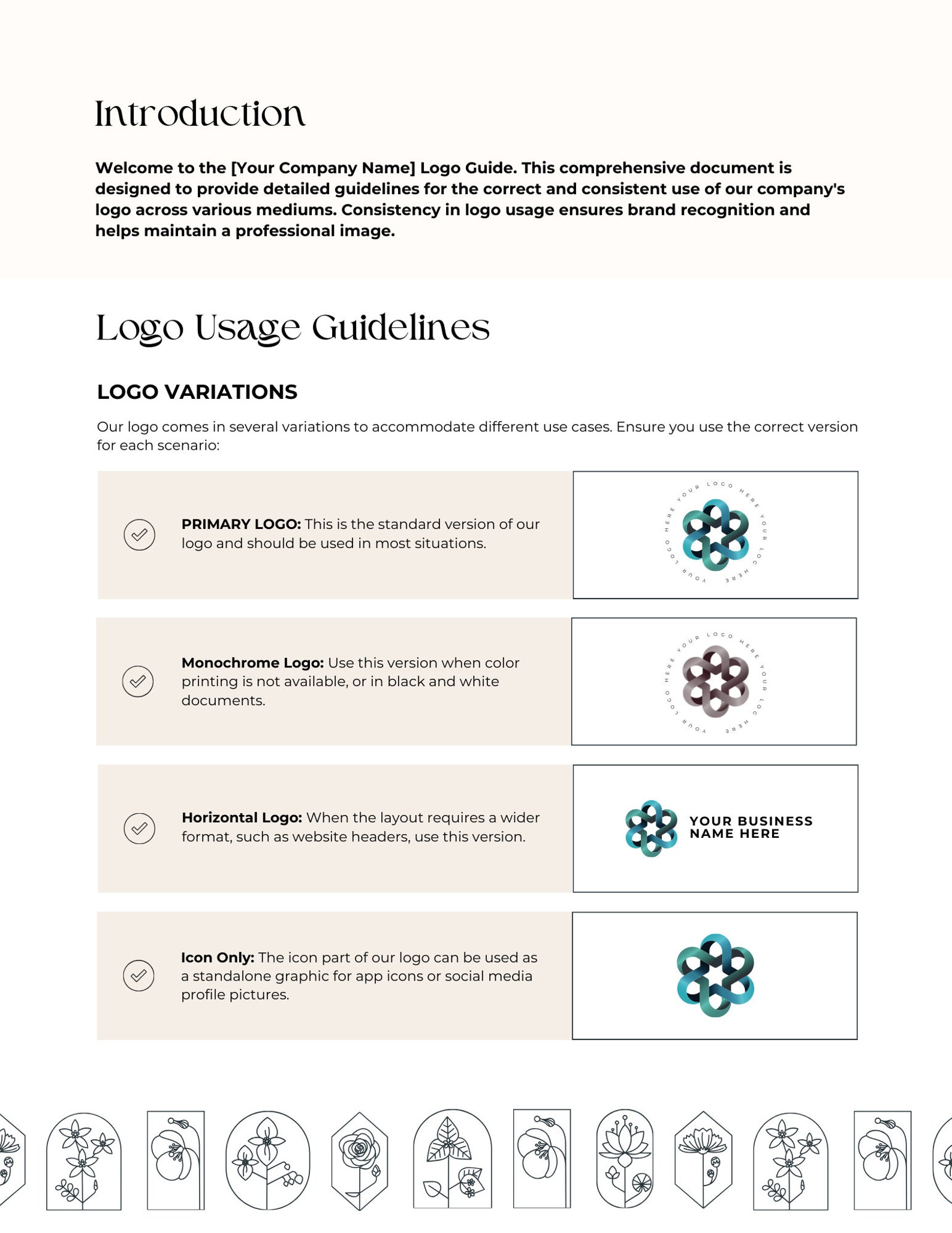 Logo Guidelines Template | Digital Template | Instant Download ...