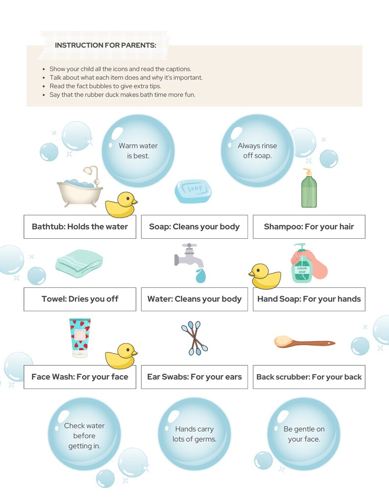 Learn Personal Hygiene | Kid's Learning Printable | Instant Download ...