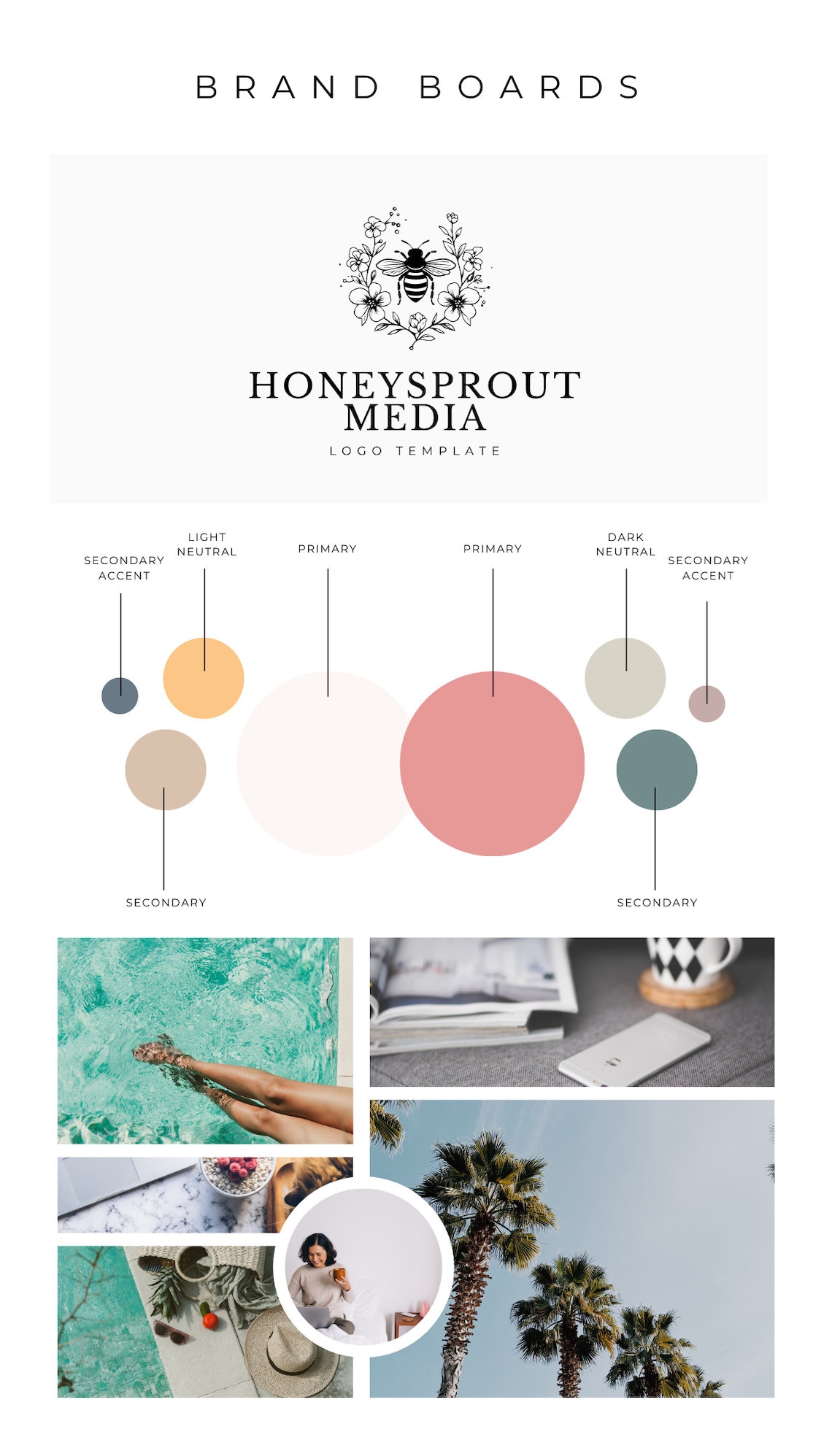 8 Feminine Digital Marketer Logos Boards Digital File Instant Download ...