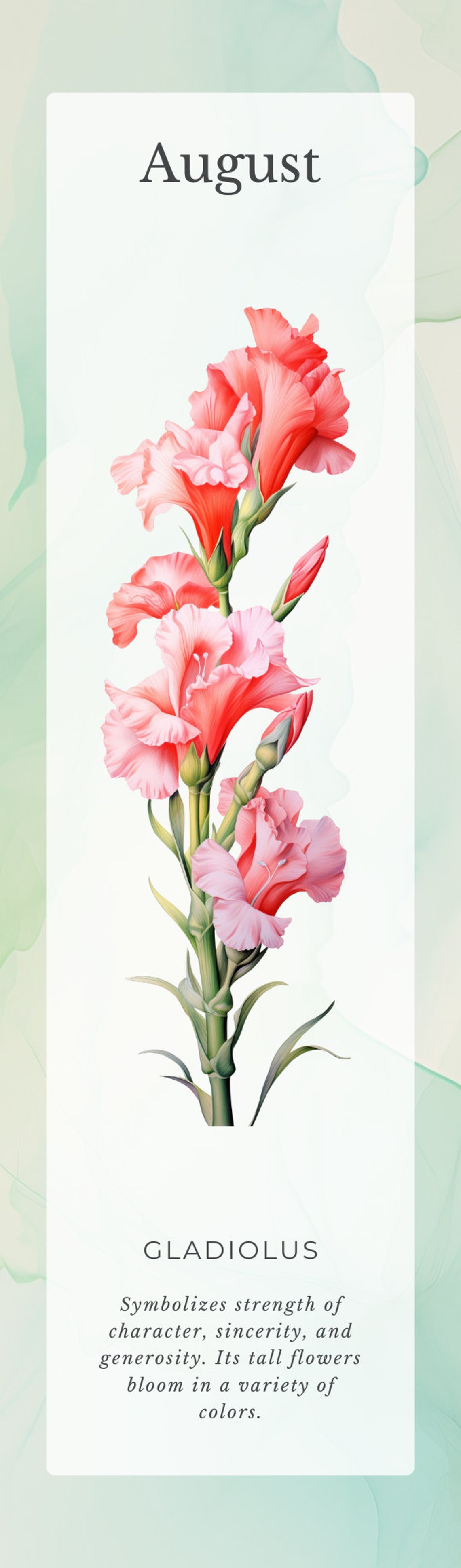 Birth Flower Bookmarks Set of 12 Printable PDF Bookmarks Birth Month ...