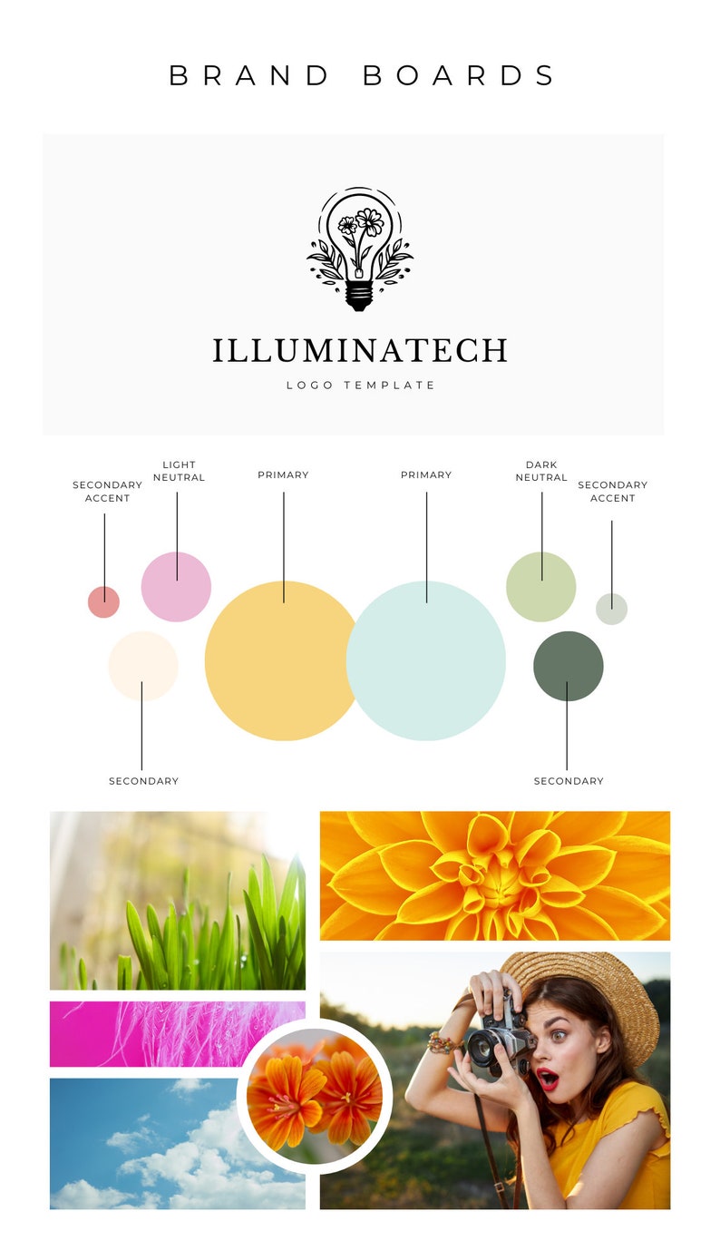 8 Feminine Digital Marketer Logos Boards Digital File Instant Download ...