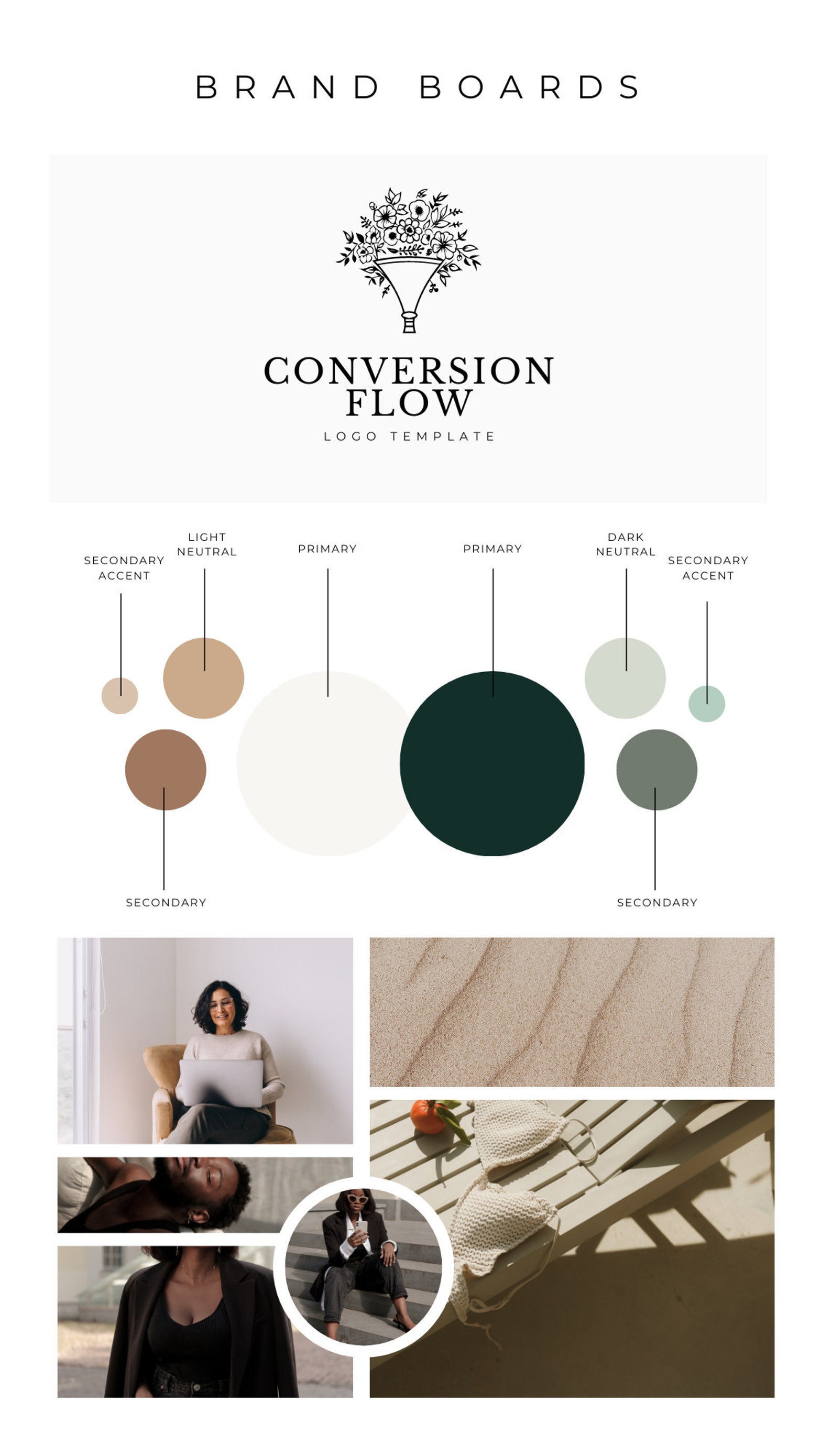 8 Feminine Digital Marketer Logos Boards Digital File Instant Download ...