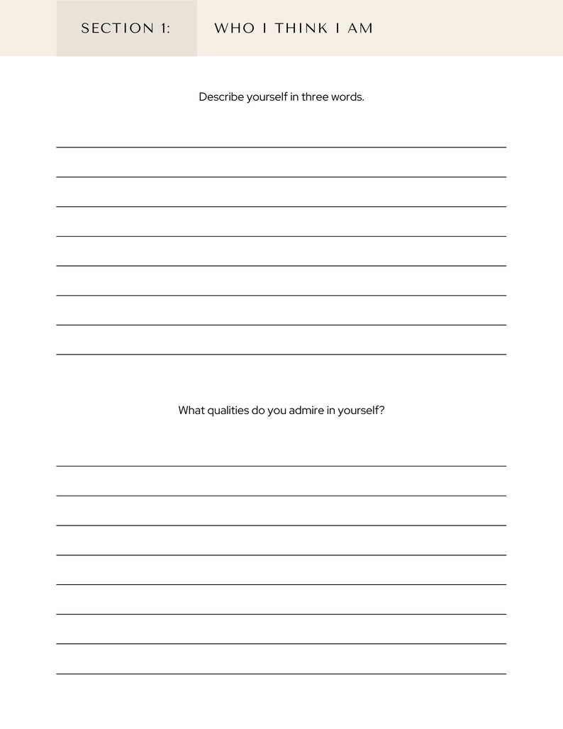 Who Am I Digital Journal | Instant Download | Fully Customizable - Etsy