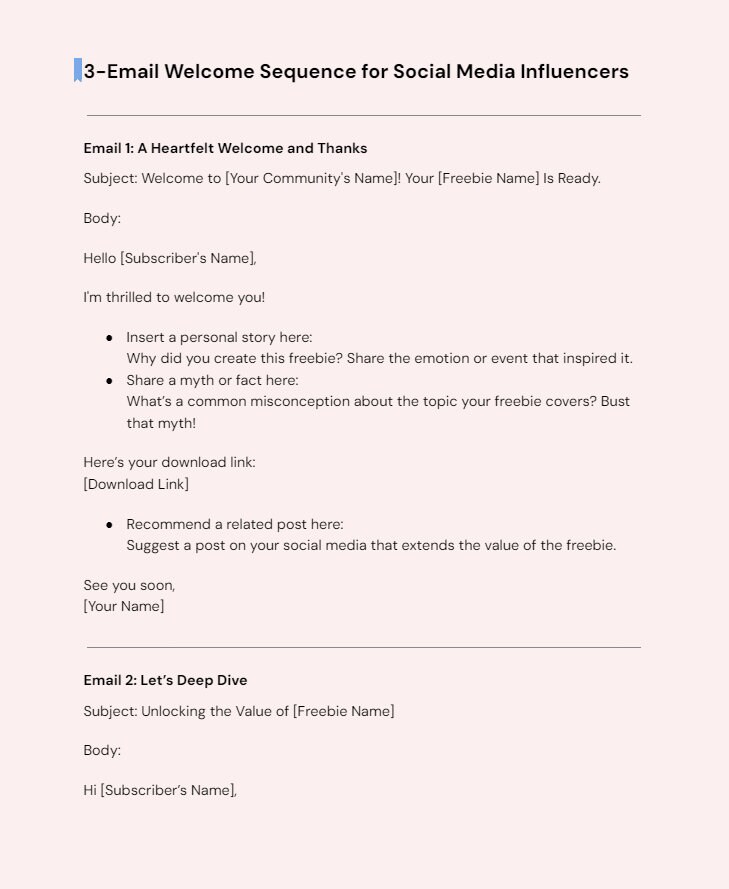 Email Template Bundle for Social Media Influencers - Etsy