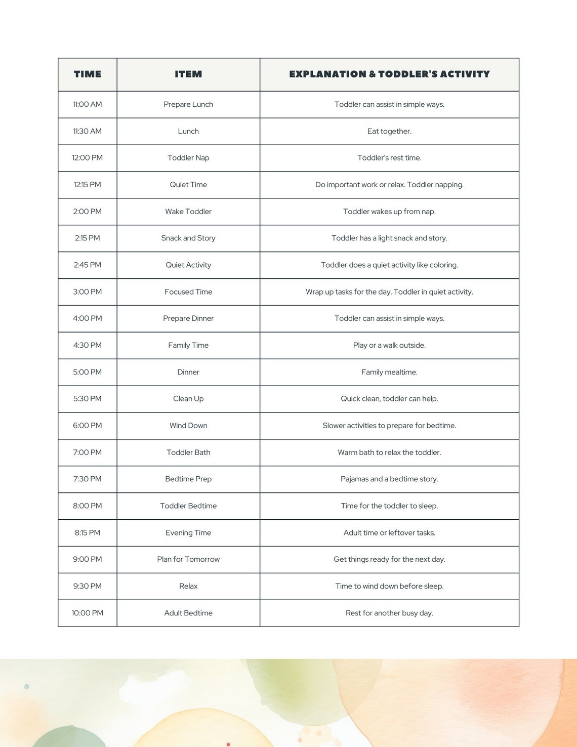 Toddler Daily Routine Checklist Instant Download Digital File Ready to ...