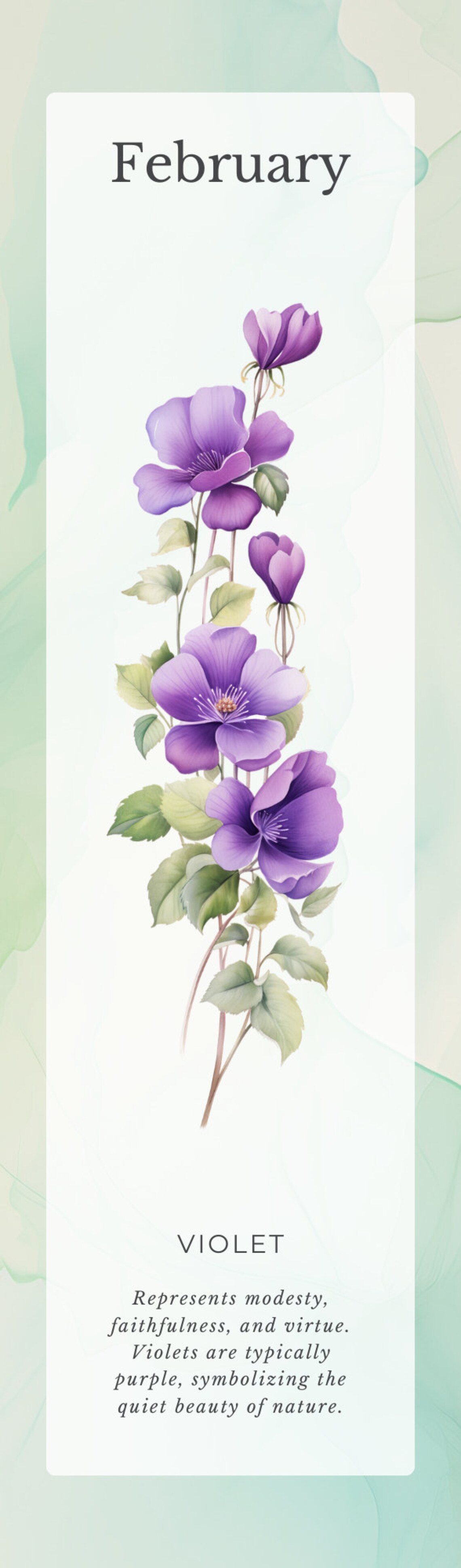 Birth Flower Bookmarks Set of 12 Printable PDF Bookmarks Birth Month ...