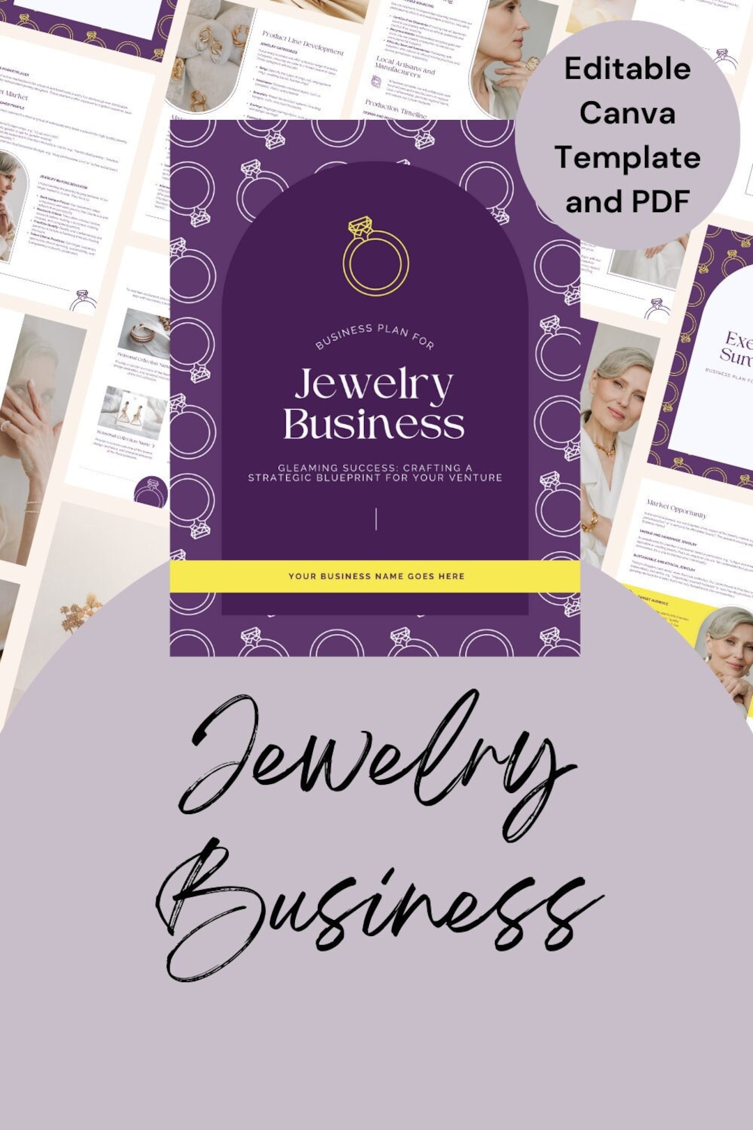 Jewelry Business Plan | Digital File | Editable Canva Template | PDF ...