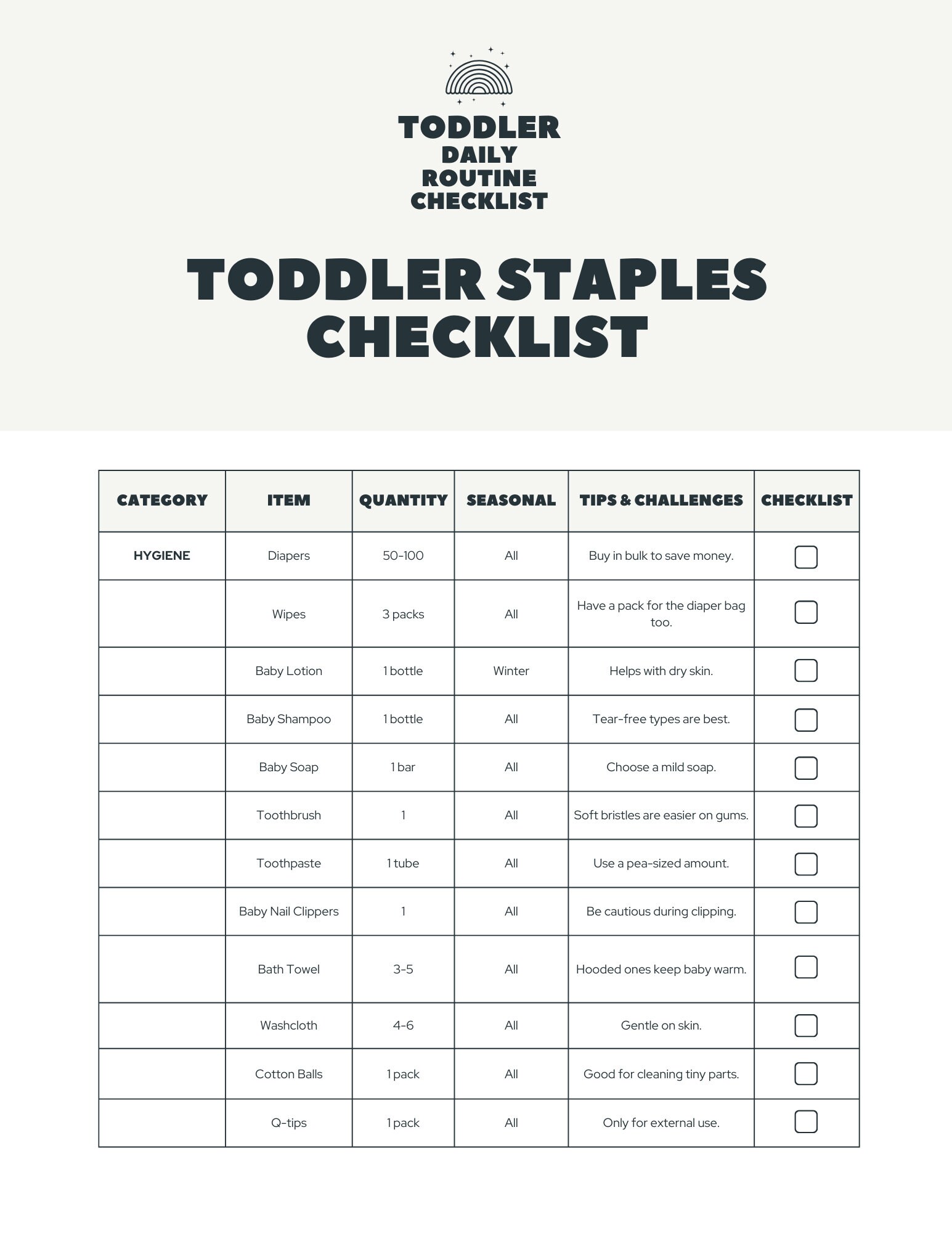 Toddler Daily Routine Checklist Instant Download Digital File Ready to ...