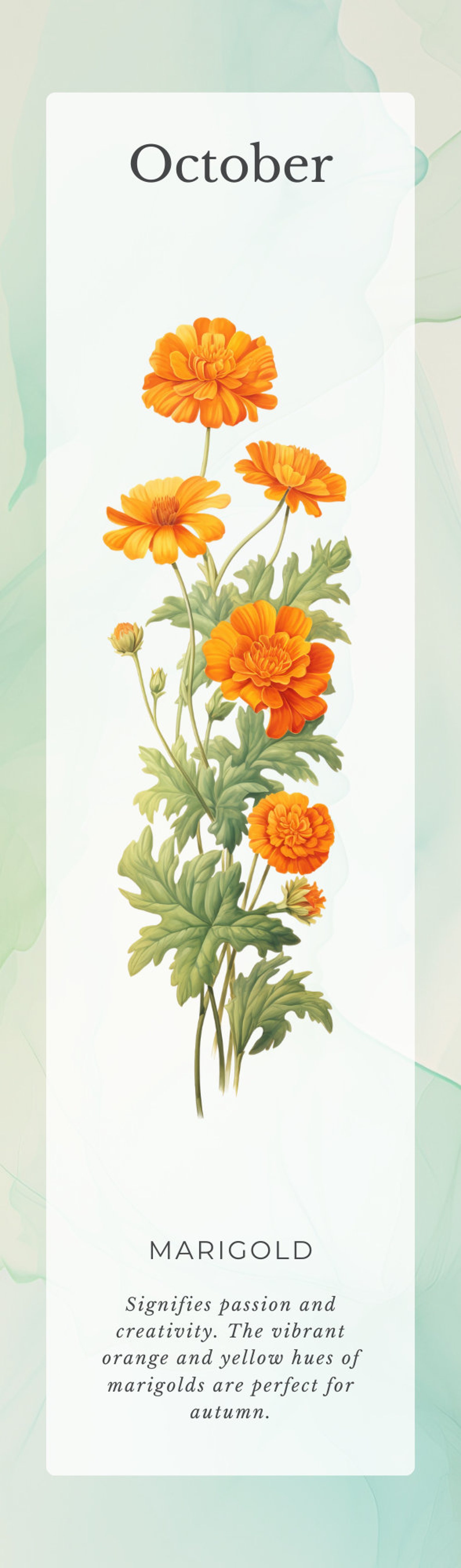 Birth Flower Bookmarks - Set of 12 Printable PDF Bookmarks | Birth ...