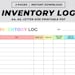 Inventory Log Printable, Small Business Stock Organizer, Inventory ...