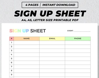 Colorful Attendance Sheet Printable - Etsy