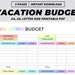 Vacation Budget Printable, Holiday Budget Planner, Travel Spending ...