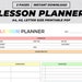 Lesson Planner Printable, Daily Teacher Lesson Planning, School Study ...