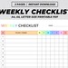 Buy Weekly Checklist Printable, Kawaii Colorful to Do List Template ...