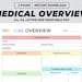 Medical Overview Printable, Patient Medical Summary, Health Treatment ...
