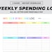 Weekly Spending Tracker Printable, Expense Record Planner, Purchase ...