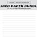 Lined Paper Printable, Wide Ruled Paper, College Ruled Paper, Digital ...
