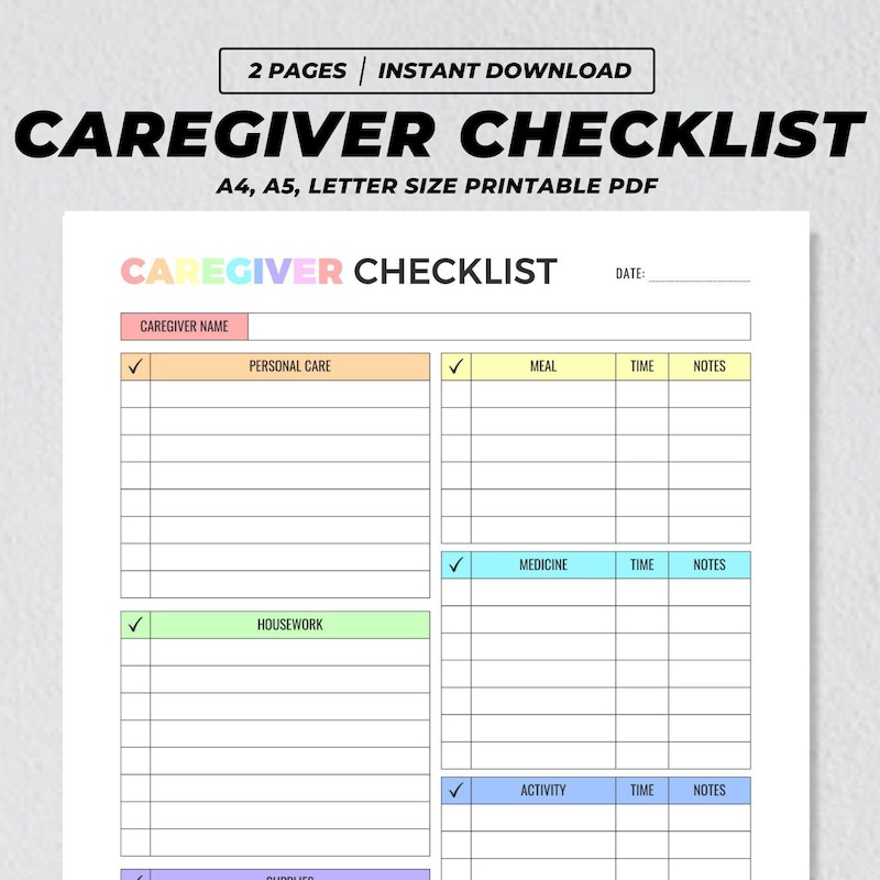 Care Plan Template Elderly - Etsy